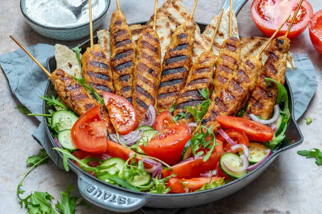 Ground Turkey Kebabs With Sumac Yogurt Dip - Blondelish.com