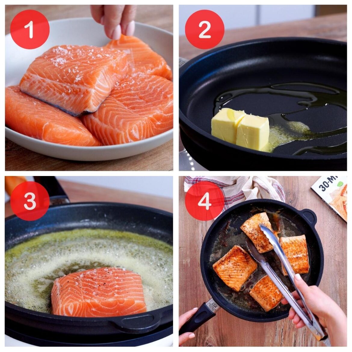 Somon la Tigaie cu Broccoli si Sos Alb (Reteta Keto) - Blondelish.com